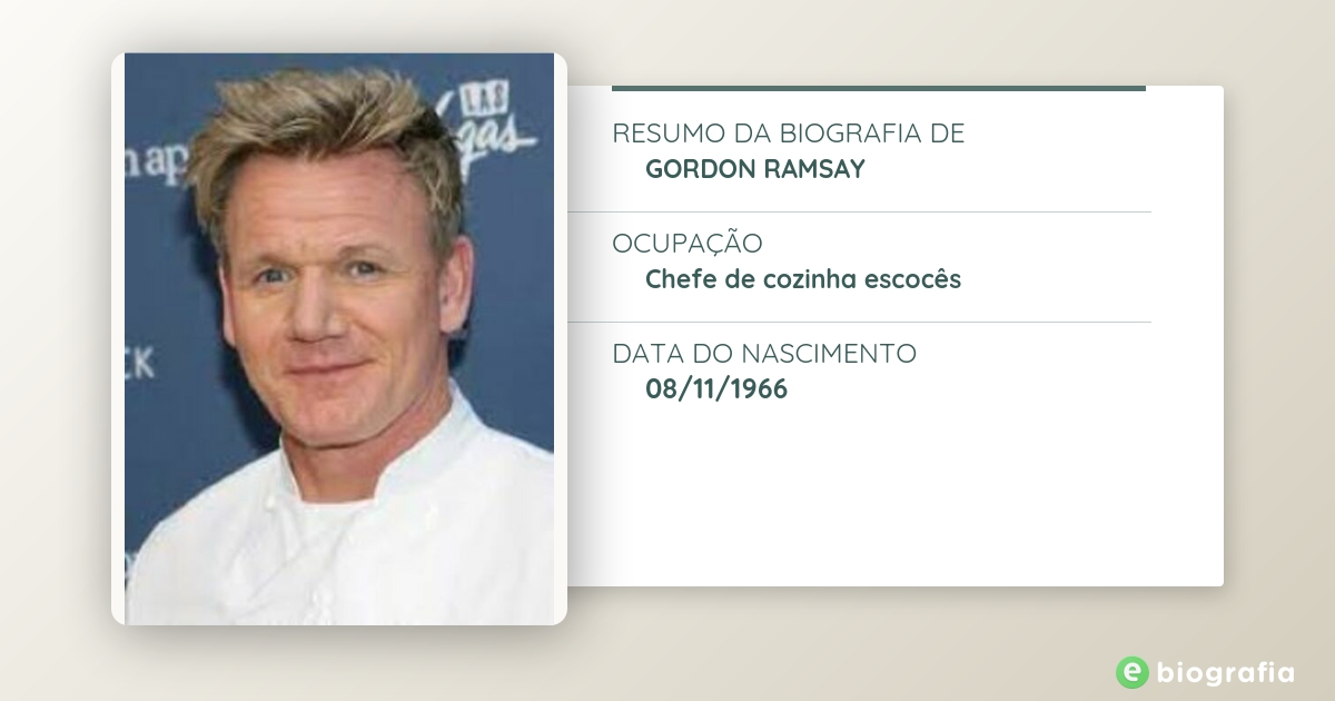 Biografia de Gordon Ramsay - eBiografia