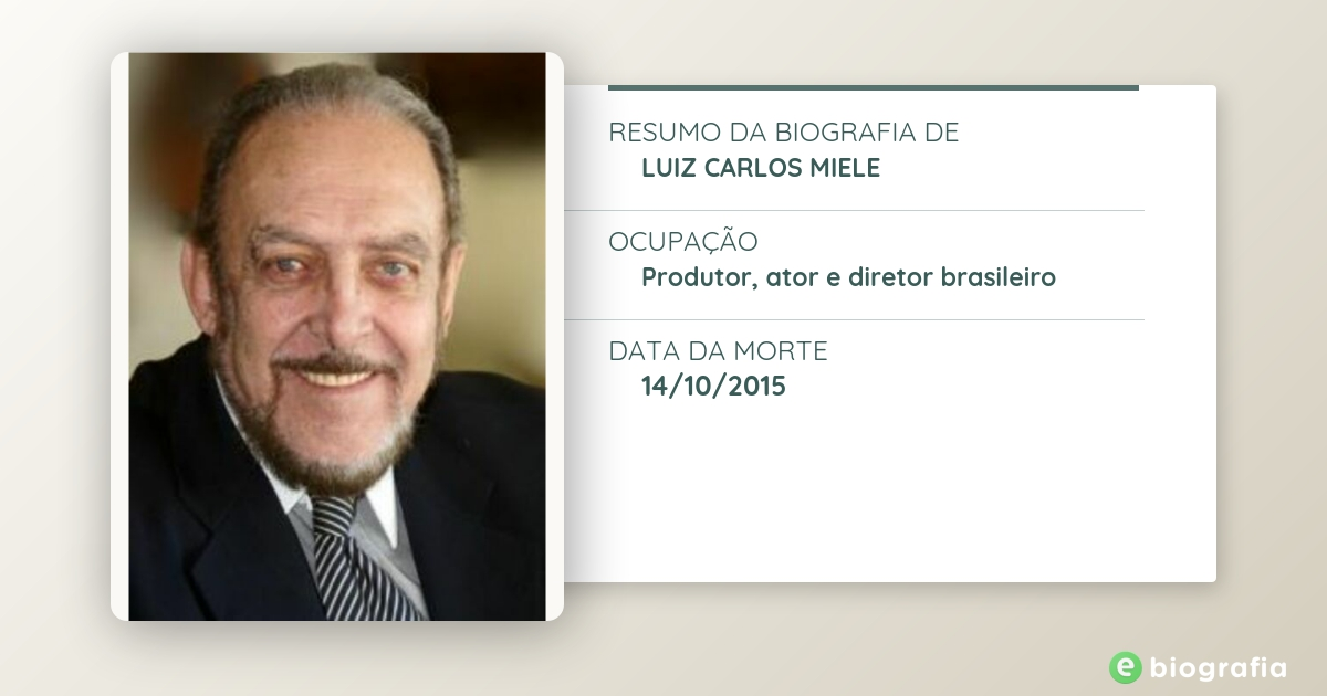 Biografia de Luiz Carlos Miele - eBiografia