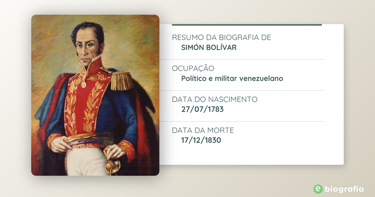 Biografia de Simón Bolívar - eBiografia